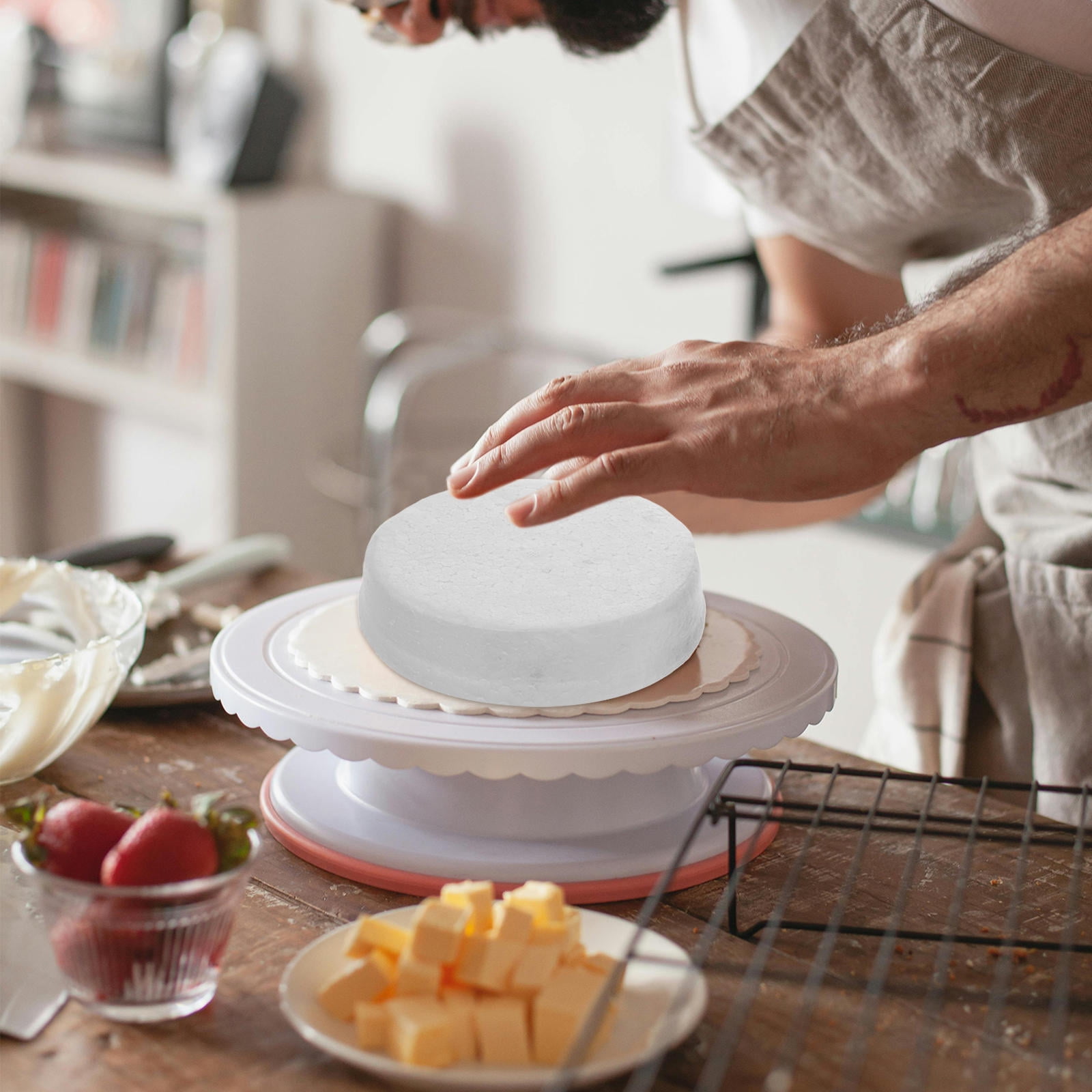 CTIRCHIU Foam Cake Rounds Round Foam Cake Dummy Set White Polystyrene ...