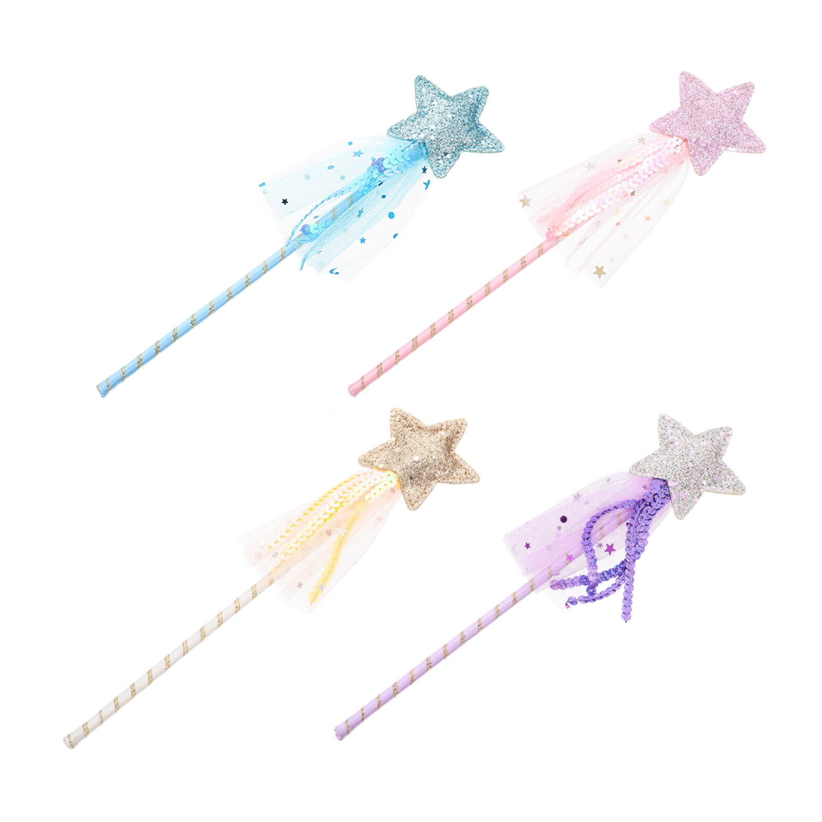 CTIRCHIU 4Pcs Star-shaped Fairy for Children Assorted Color Cloth PVC ...