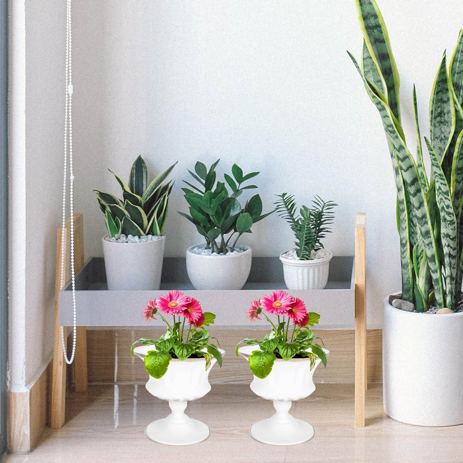 CTIRCHIU Footed Vase White Creative Flower Holder Iron 1Pc 5.9x5.9x5 ...