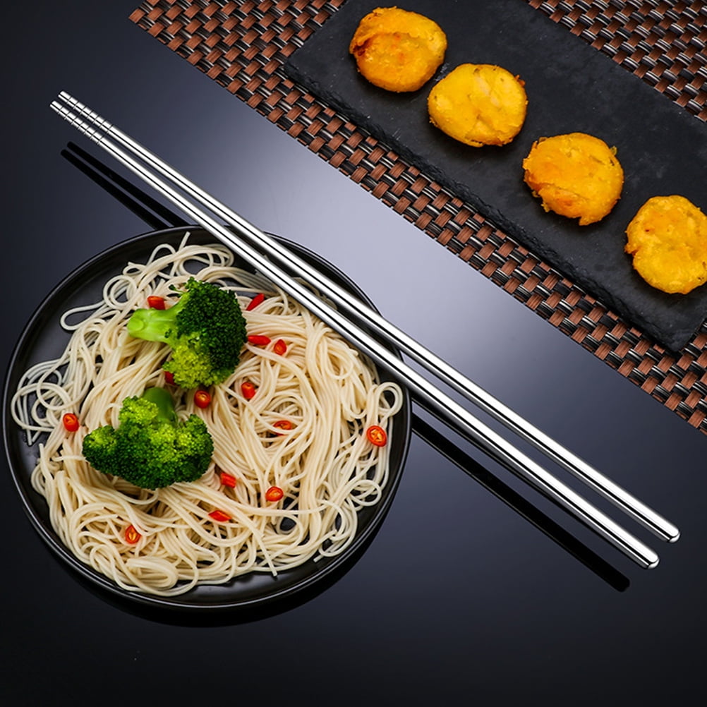 CTIRCHIU 5 Pairs Metal Cooking Chopsticks for Frying and Pasta Handling ...