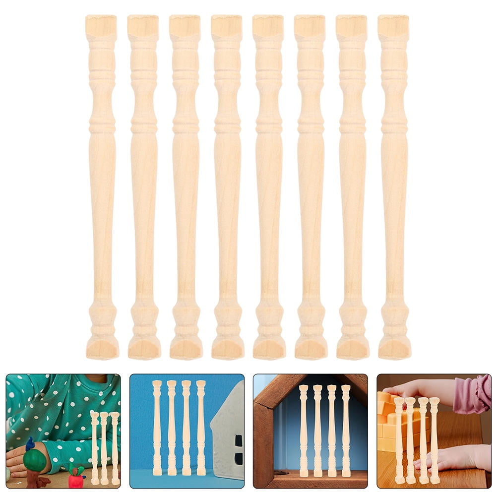 CTIRCHIU 50Pack Miniature Pillars Khaki Wood Columns For Mini House ...