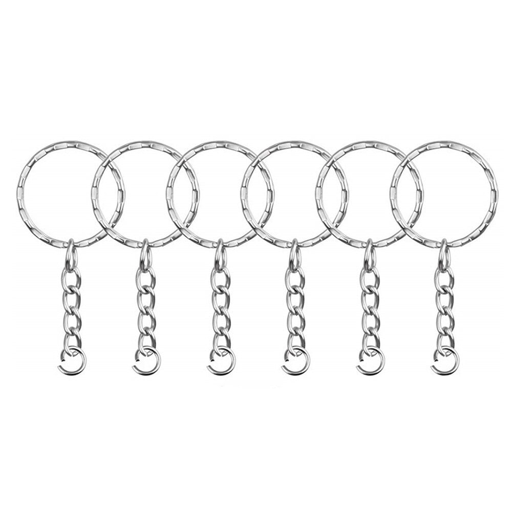 CTIRCHIU 50Pcs Silver Metal Keychain with Jump Ring for Decoration ...
