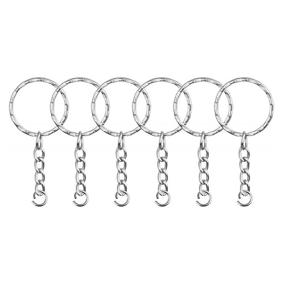 CTIRCHIU 50Pcs Silver Metal Keychain with Jump Ring for Decoration ...