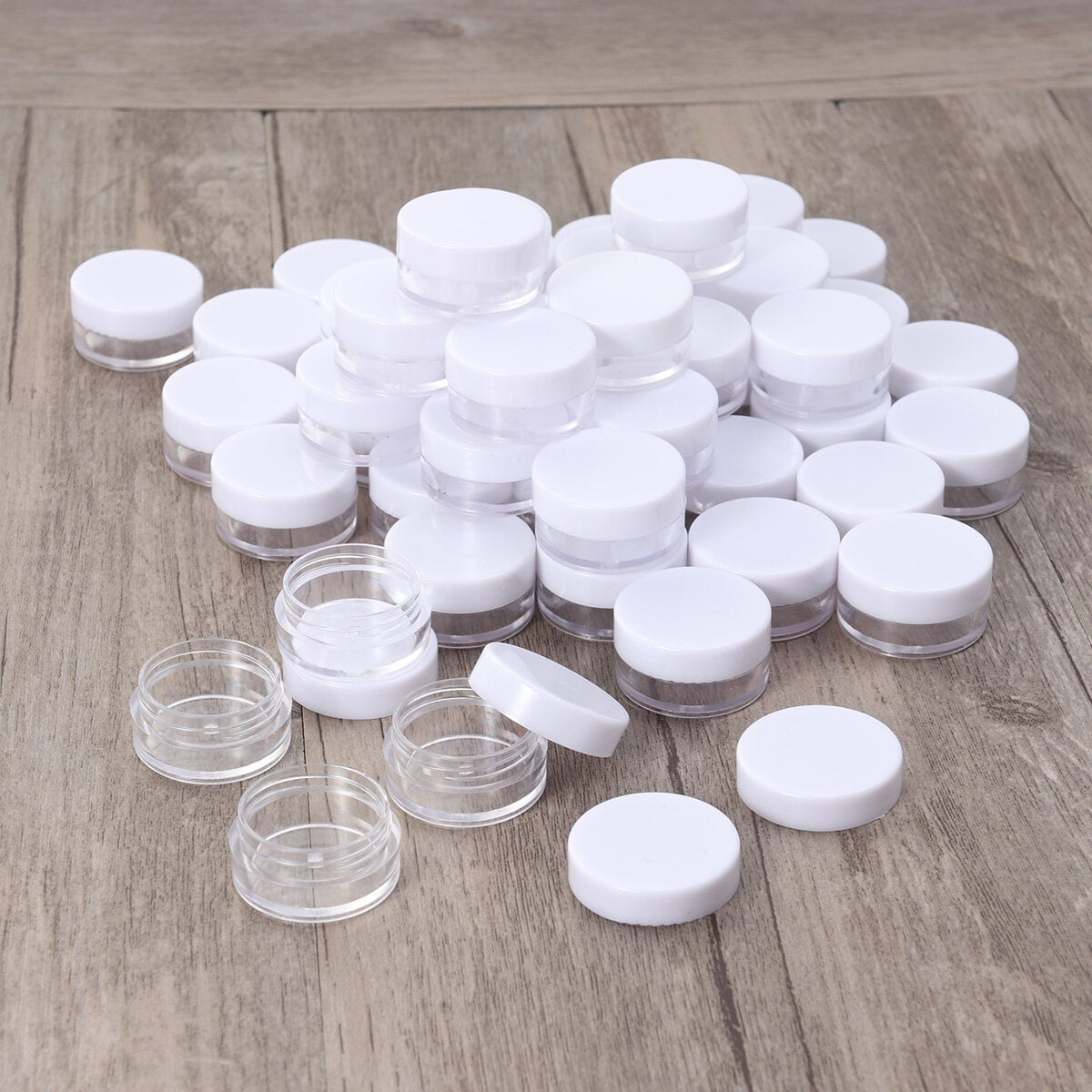 CTIRCHIU 50Pcs Mini Cream Bottle White Portable Sample Pots for Facial ...