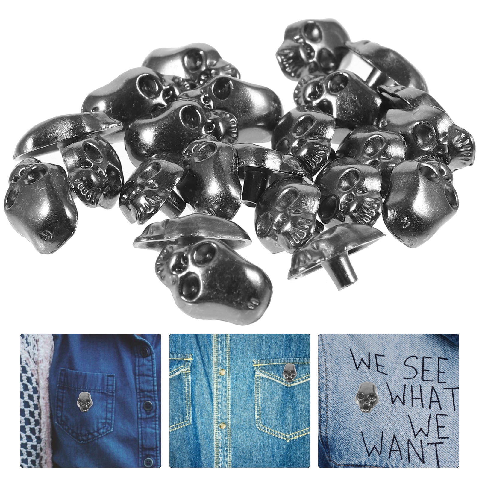 CTIRCHIU 50Set Black Metal Rivets for DIY Clothing and Shoes Decorative ...