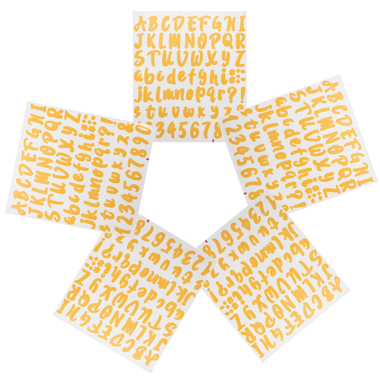 CTIRCHIU 5 Sheets Golden PVC Letter Decals for DIY Home Office Wedding ...