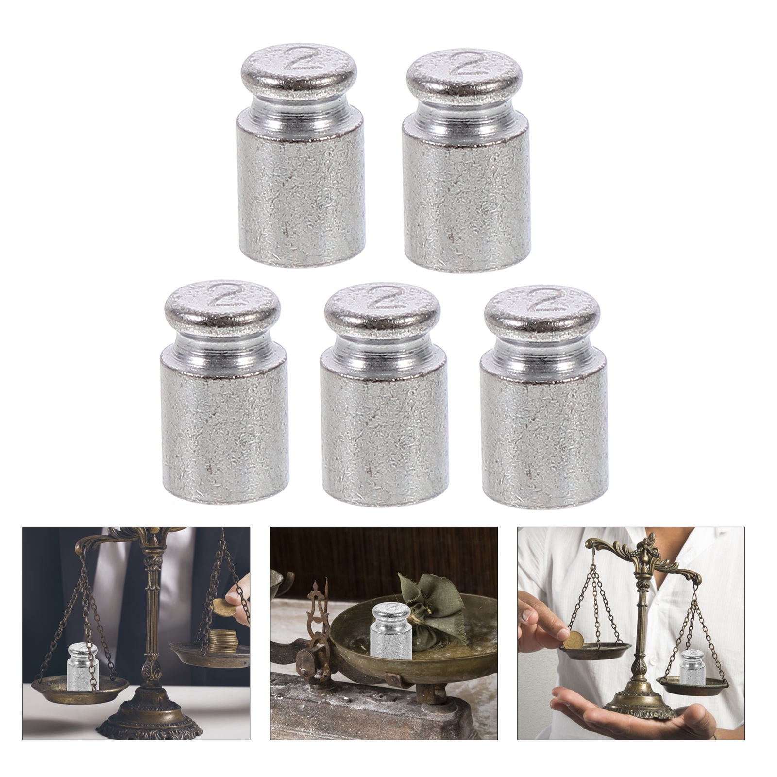 CTIRCHIU 5Pcs Gram Calibration Weight Silver Steel Scale for Educators ...