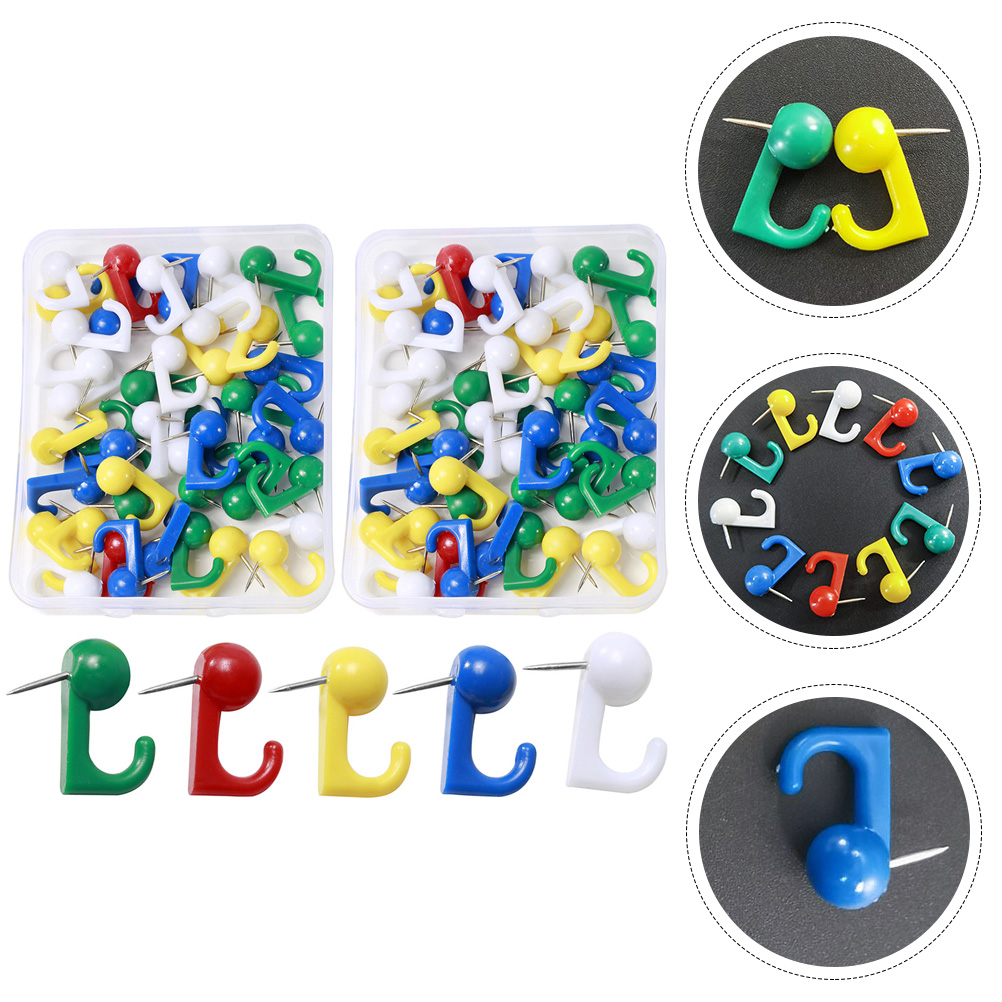 CTIRCHIU 6Pack Mini Pothook Shape Push Pin Hooks for Map Marking Cork ...