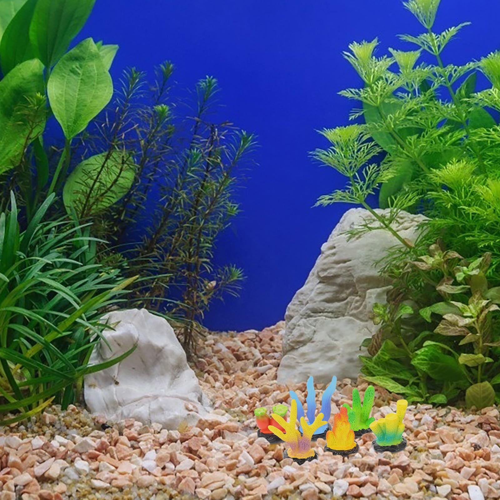 CTIRCHIU 6Pcs Realistic Fish Tank Plants Accessories PVC Plastic ...