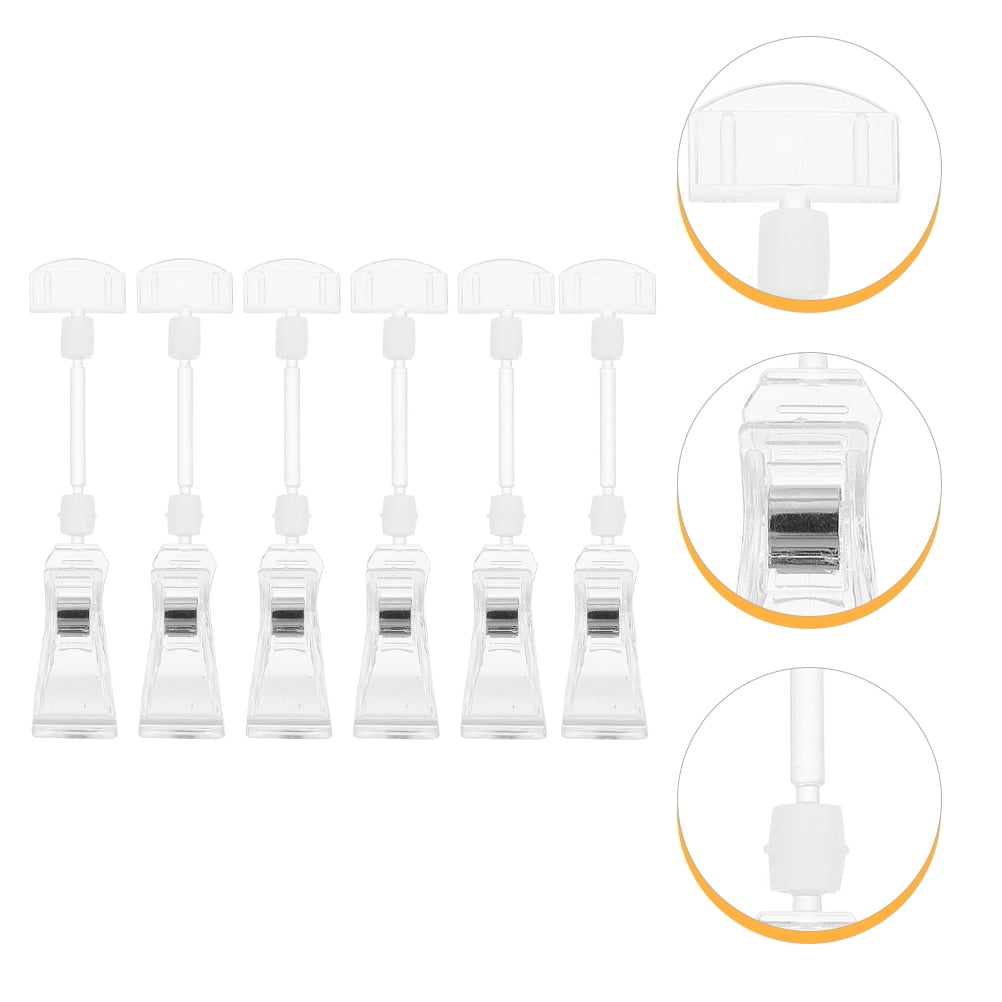 CTIRCHIU Label Clip Holder Advertising Display Clip Transparent 6Pcs ...