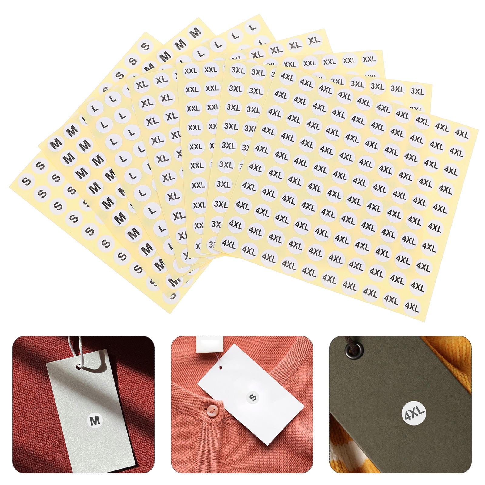 CTIRCHIU 7000Pcs White Clothing Size Labels Self Adhesive Waterproof ...