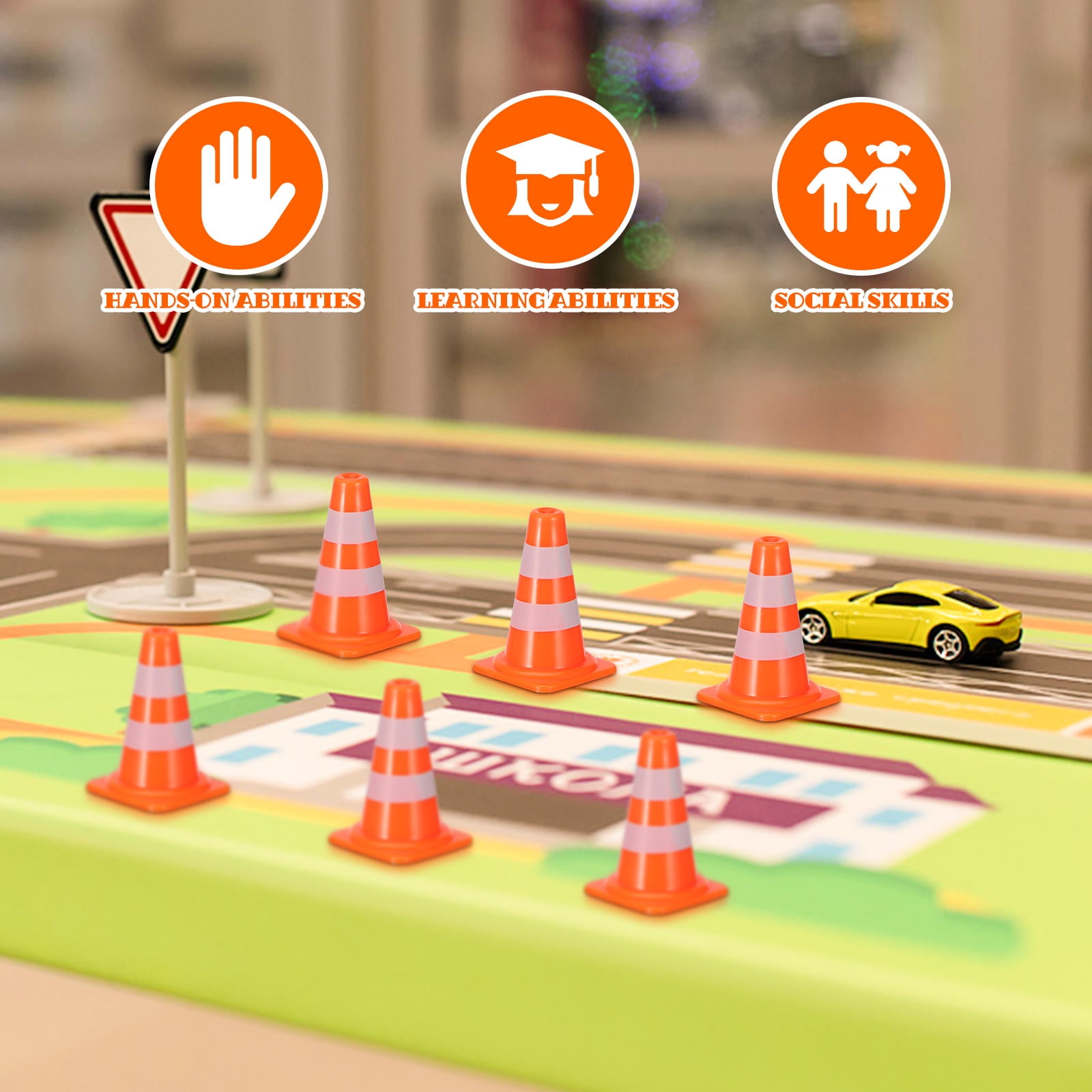 CTIRCHIU 7Pcs Mini Traffic Sign for Children Imaginative Play and ...