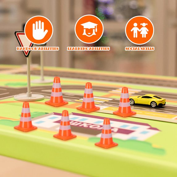 CTIRCHIU 7Pcs Mini Traffic Sign for Children Imaginative Play and ...