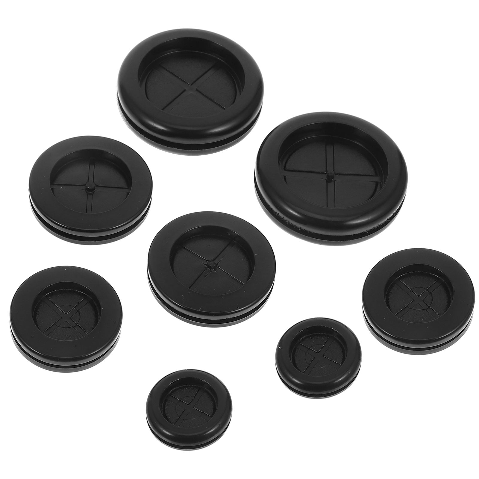 CTIRCHIU 8Pcs Black Rubber Grommet Kit Double Sided Cable Protector for ...