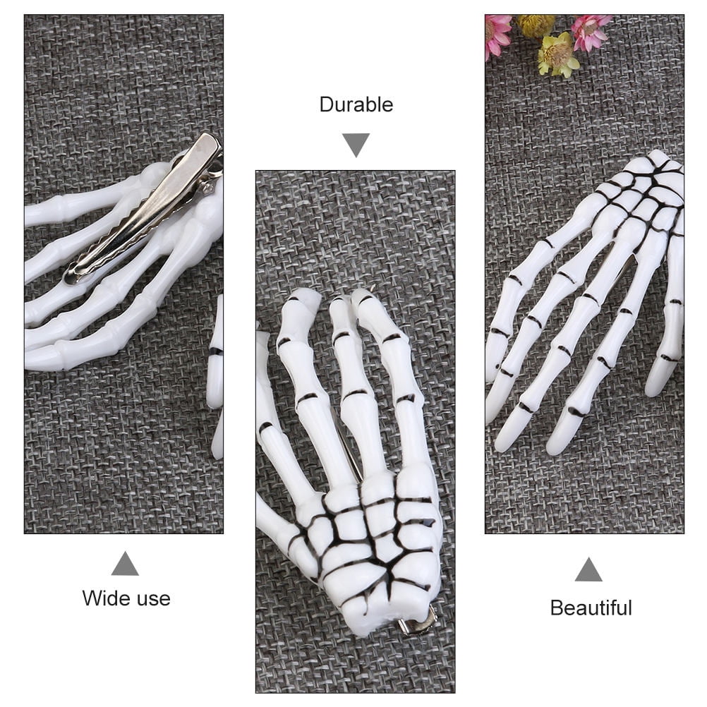 CTIRCHIU 8Pcs Bone Hair Clips Claw Skeleton Hands White Plastic Novel ...
