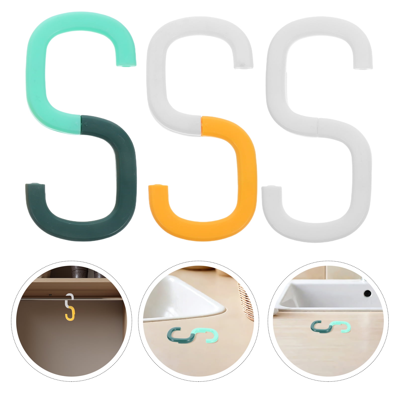 CTIRCHIU Bathroom Foldable Hooks S Shape ABS Antifall Design for Home ...