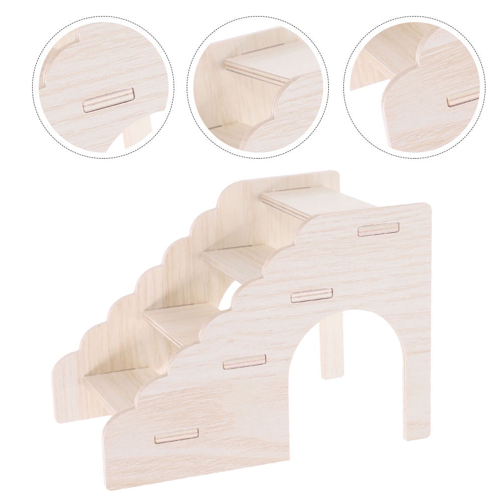 CTIRCHIU Pet Hamster Climbing Platform Wooden Ladder Set Cage ...
