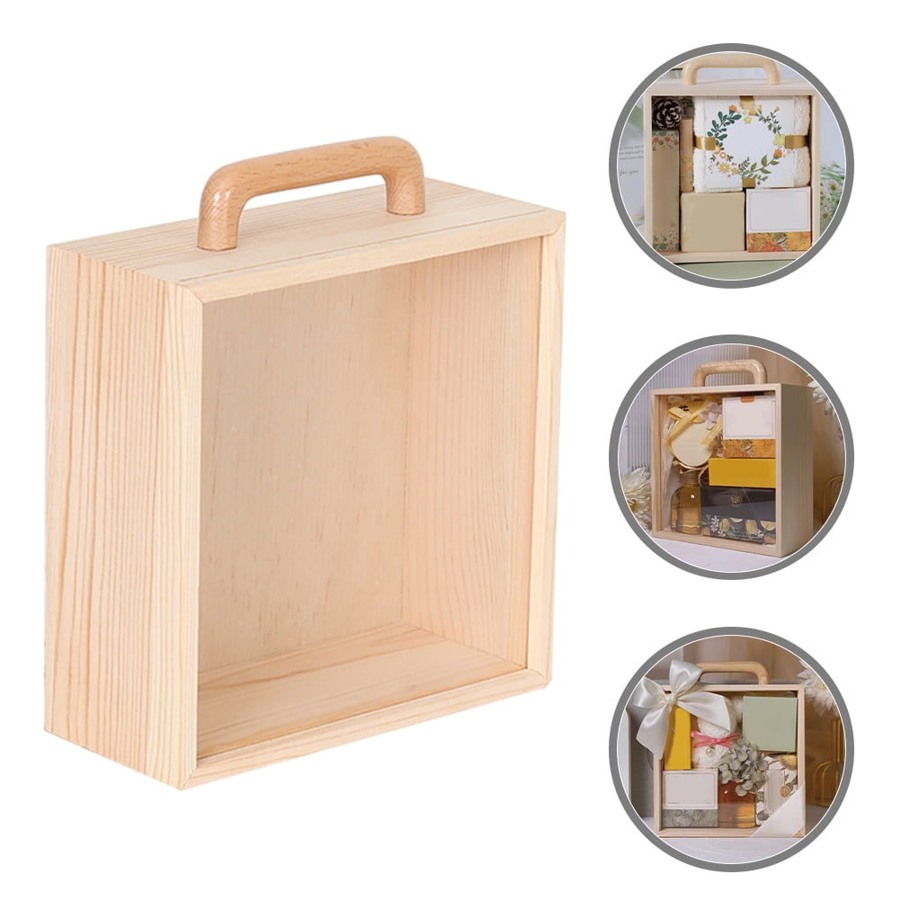 CTIRCHIU Decorative Keepsake Boxes 1Pack Wood Display Containers Beige ...