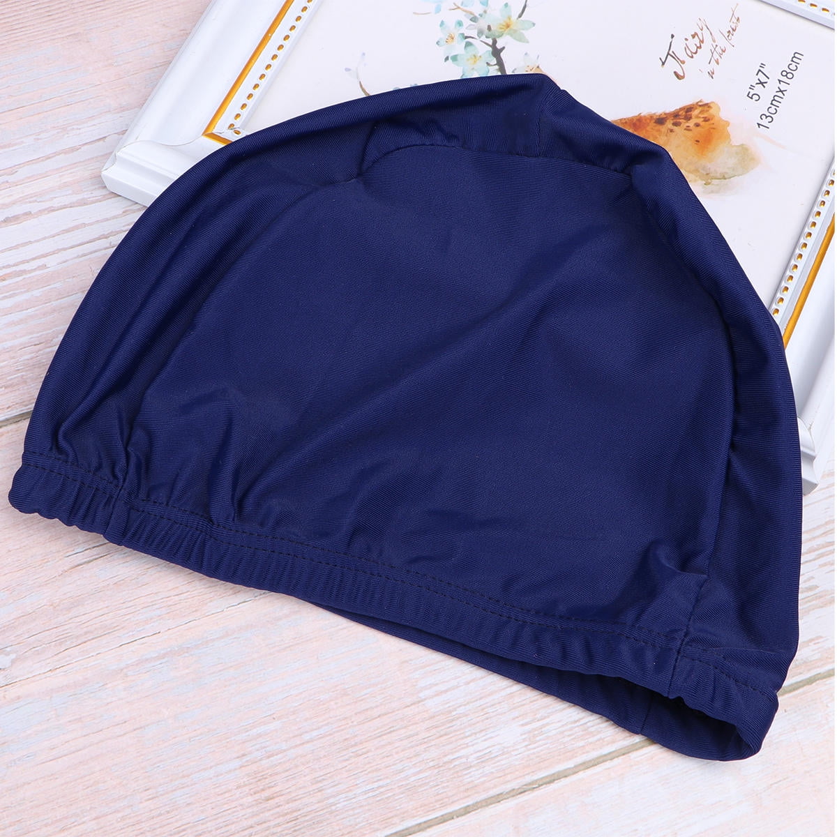 CTIRCHIU Bathing Caps for Swimming in Navy Blue Polyester 1Set ...