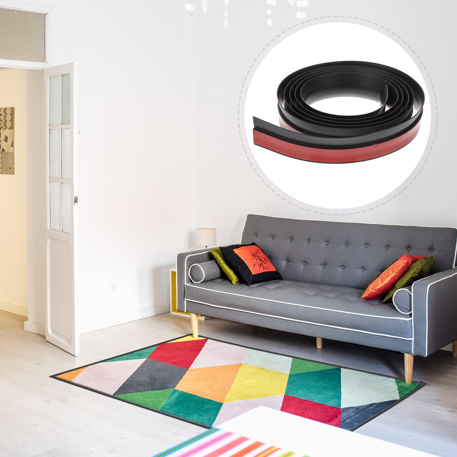 CTIRCHIU Floor Transition Strip Flooring Edge Trim 1Pack in Black PVC ...