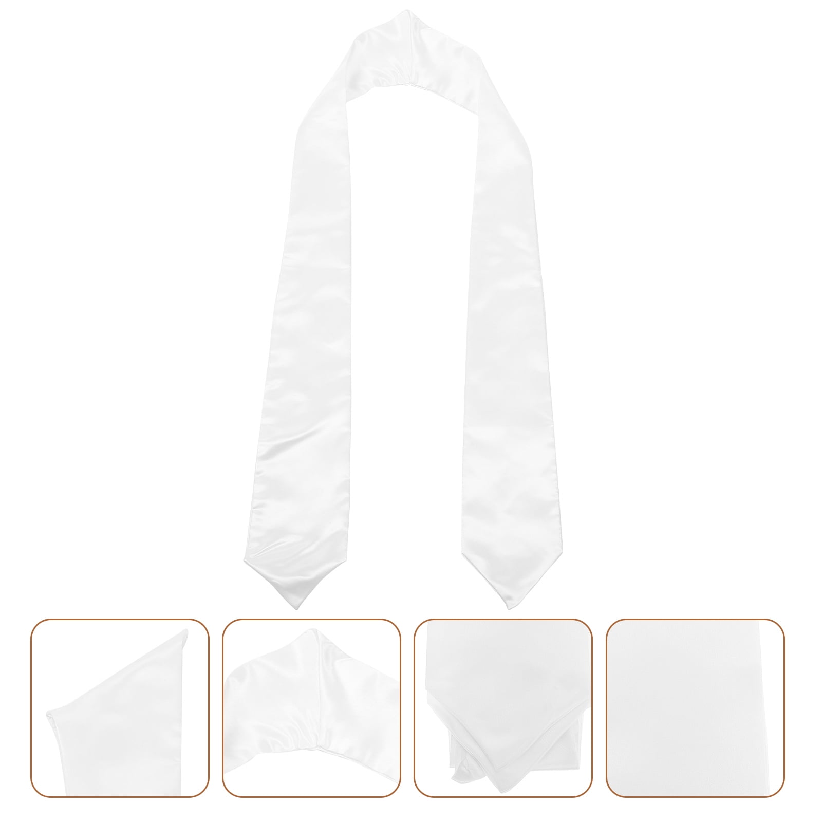 CTIRCHIU Unisex White Graduation Sash Decoration Plain Style One Size ...