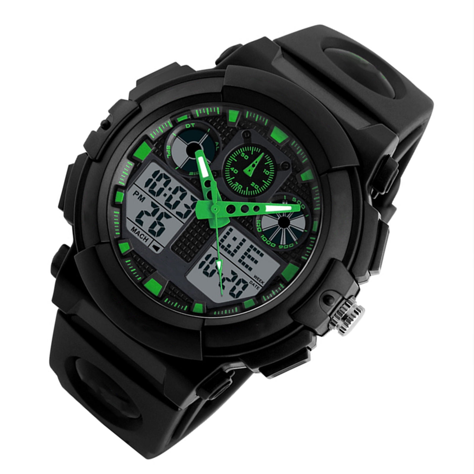 CTIRCHIU Green Waterproof Digital Watch for Men with Quartz Movement ...