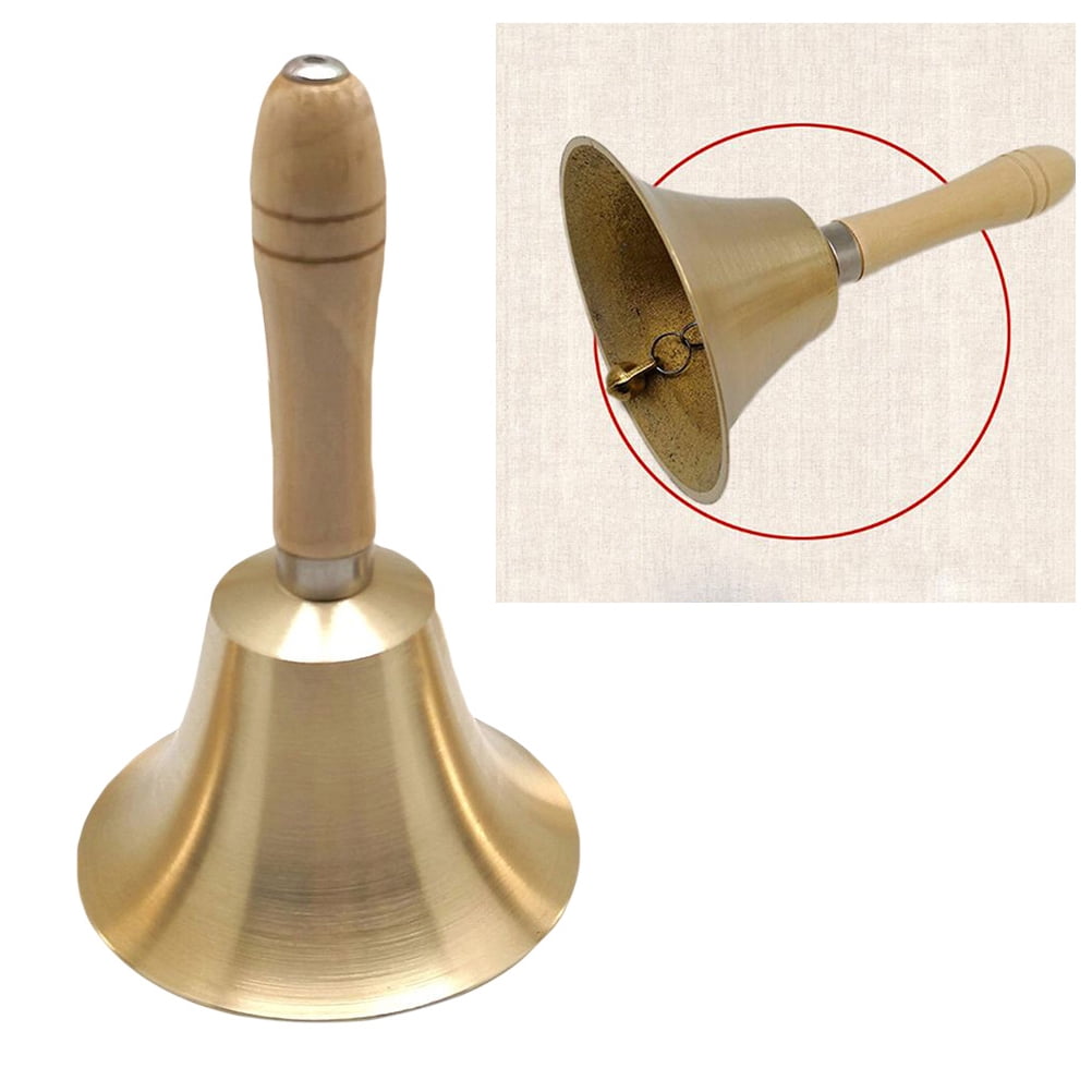 CTIRCHIU Handheld Bell Golden Hand Dinner Bell with Ergonomic Handle ...