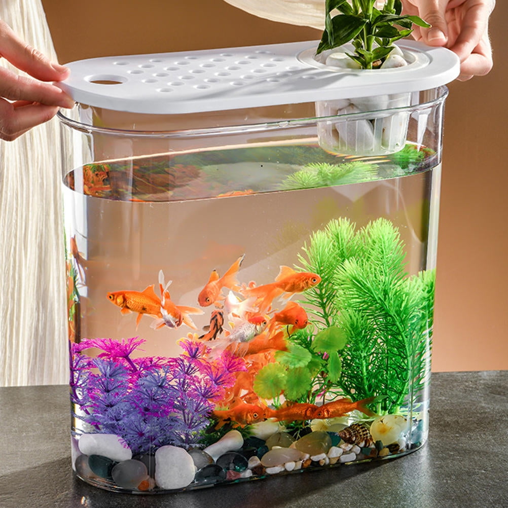 CTIRCHIU Decorative Fish Tank Plastic Fish Bowl Oval 1Pack - Walmart.com