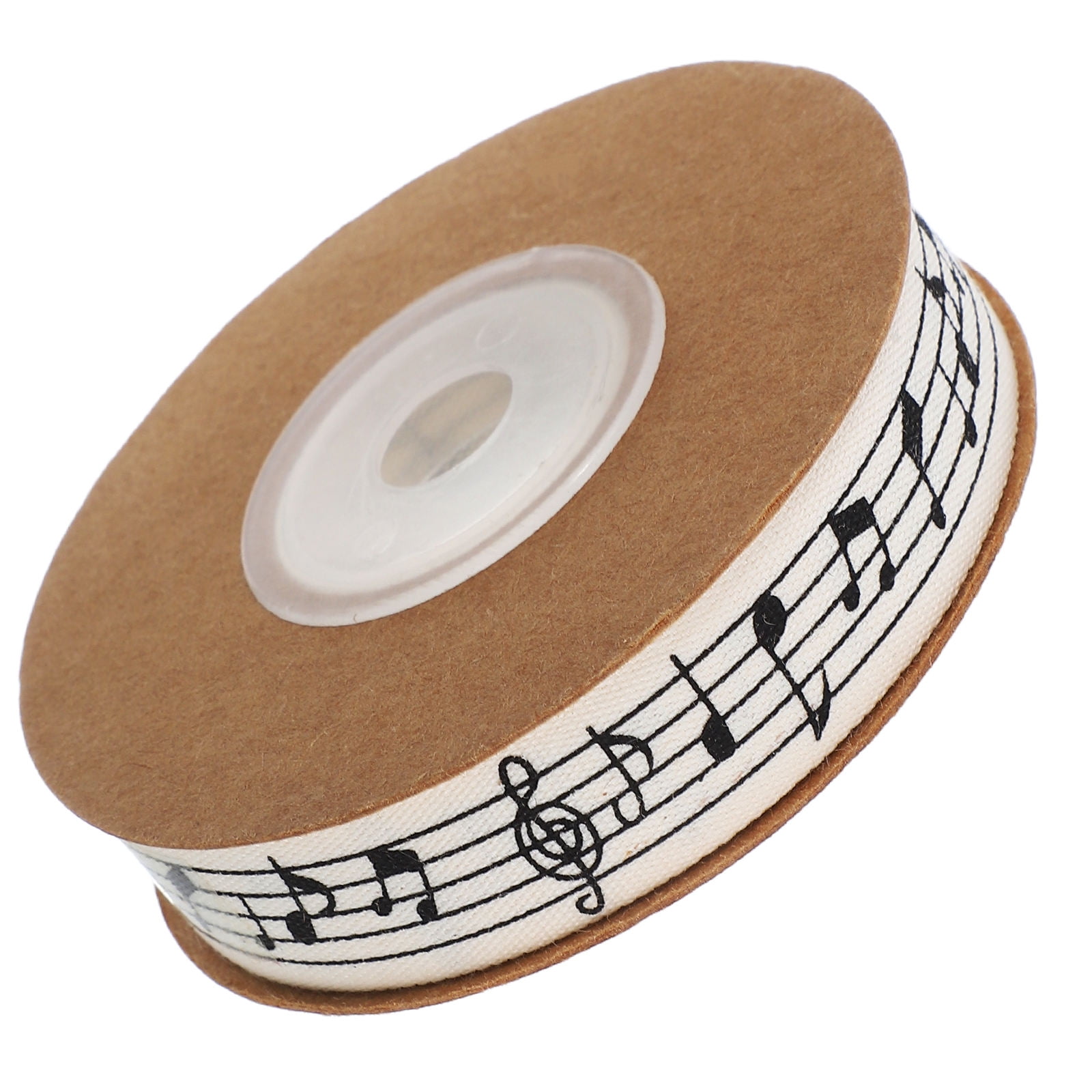 CTIRCHIU Beige Cotton Ribbon with Musical Note Pattern for Wrapping ...