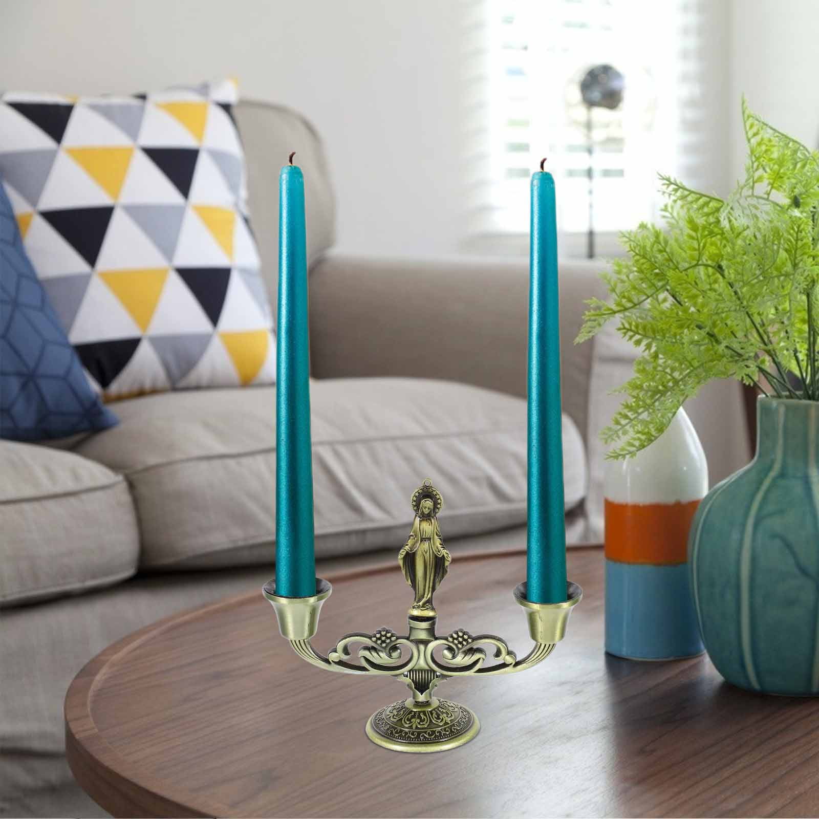 CTIRCHIU Olive Green Metal Candlestick Holder Elegant European Style ...
