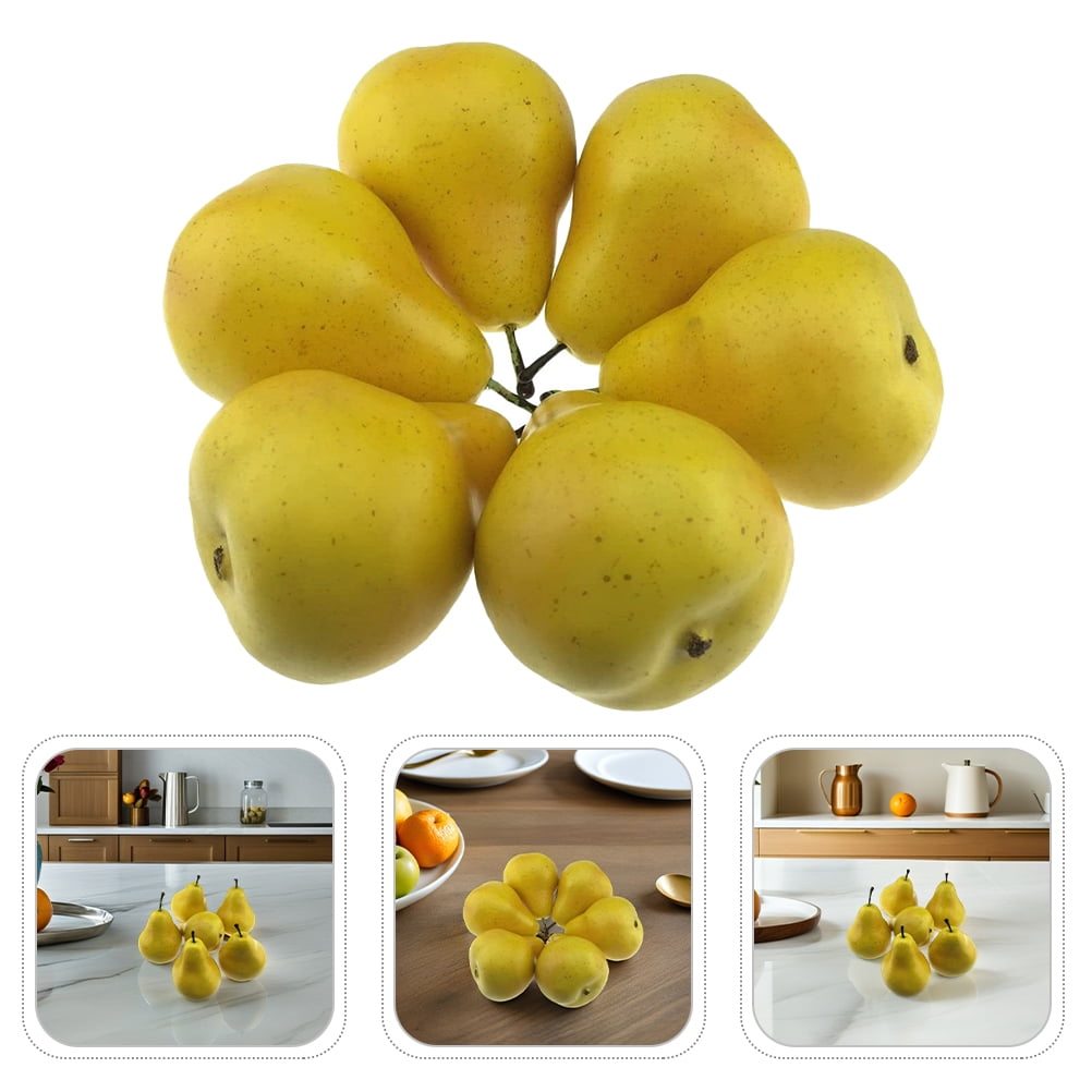 CTIRCHIU Lifelike Artificial Pears for Decoration, Yellow Plastic ...