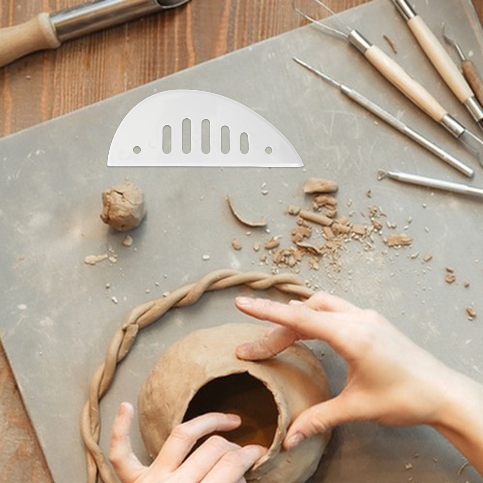 CTIRCHIU Plastic Clay Rib for Pottery with Ergonomic Crescent Shape for ...