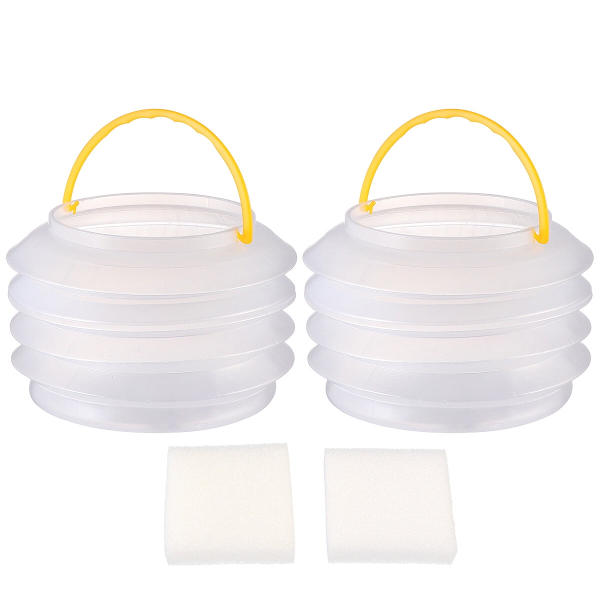 CTIRCHIU 2-Pack 2L Transparent Plastic Folding Buckets Lightweight ...