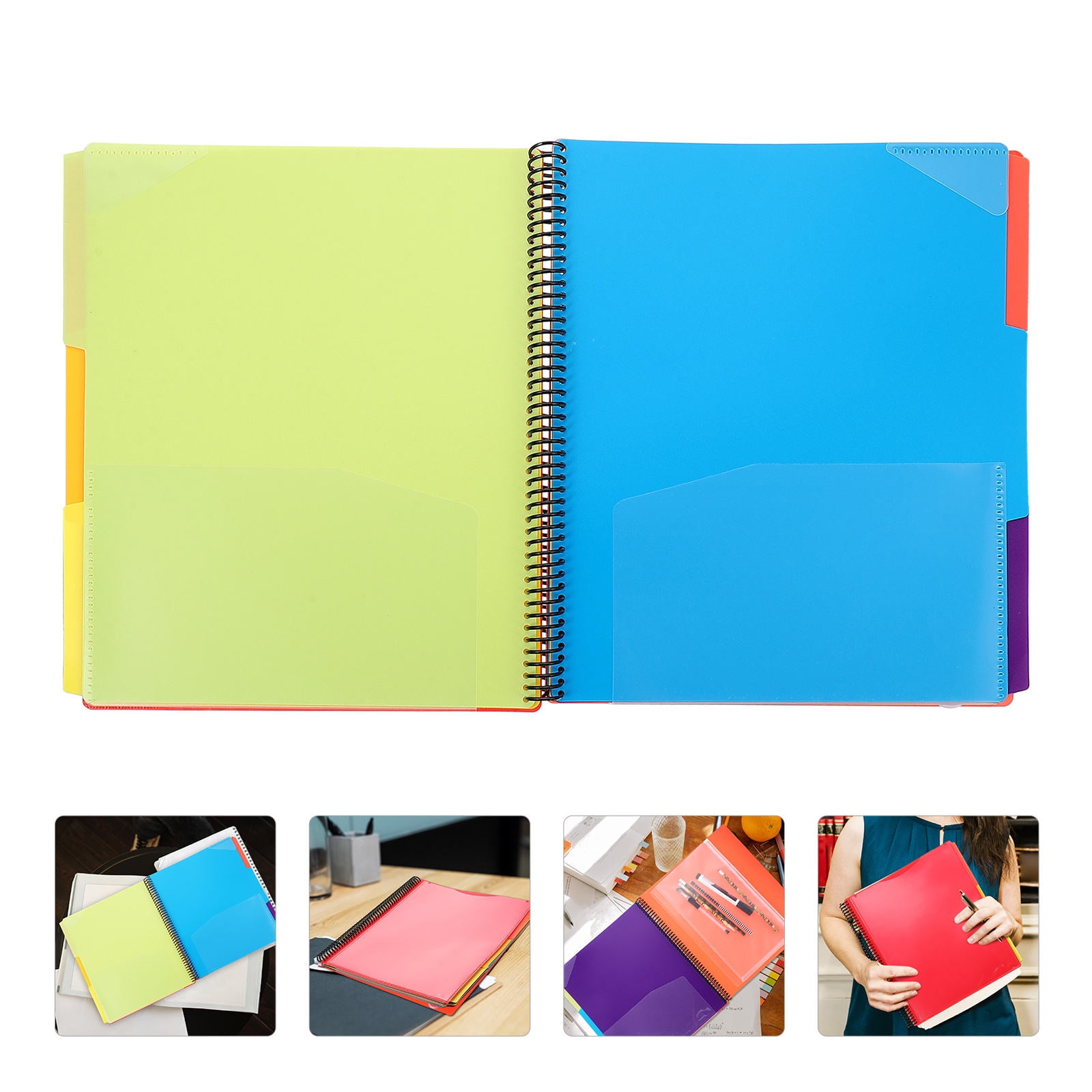 CTIRCHIU Office File Folder Red Plastic Document Organizer with Coil ...