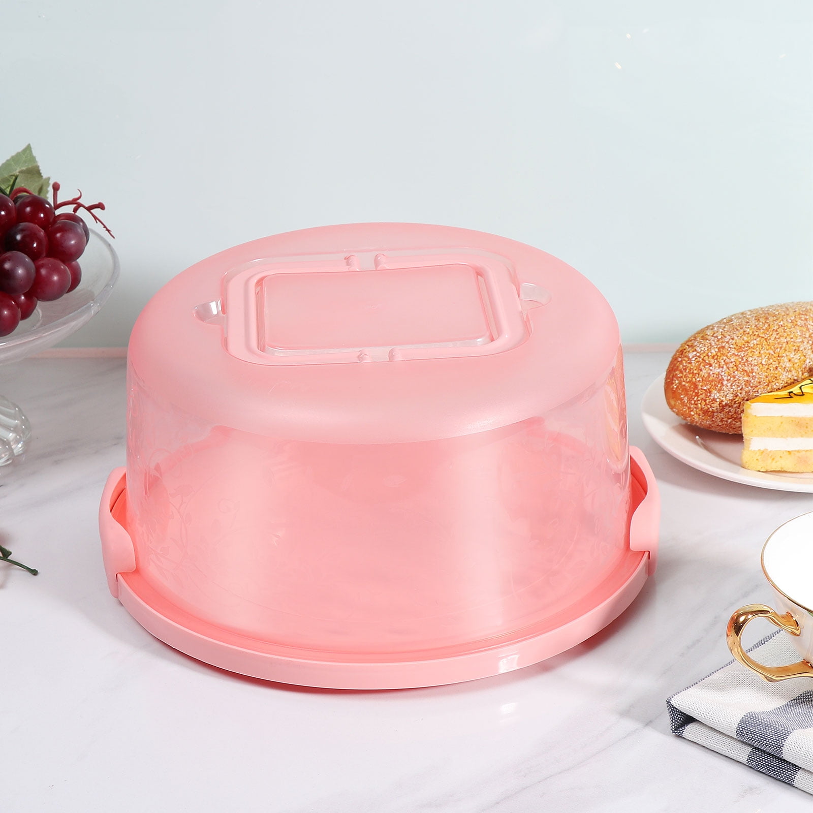 CTIRCHIU Round Cake Carrier with Handle Made of PP Perfect for Kitchen ...