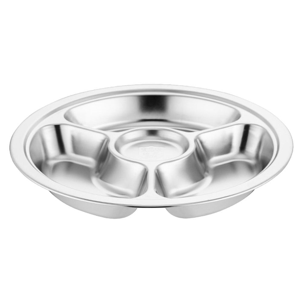 CTIRCHIU Sectioned Plates Compartment Plates Silver 304 Stainless Steel ...