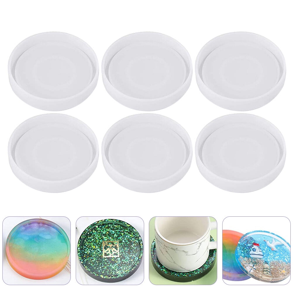 CTIRCHIU Silicone Coaster Mold Set 6Pcs White Food Grade Easy Clean ...