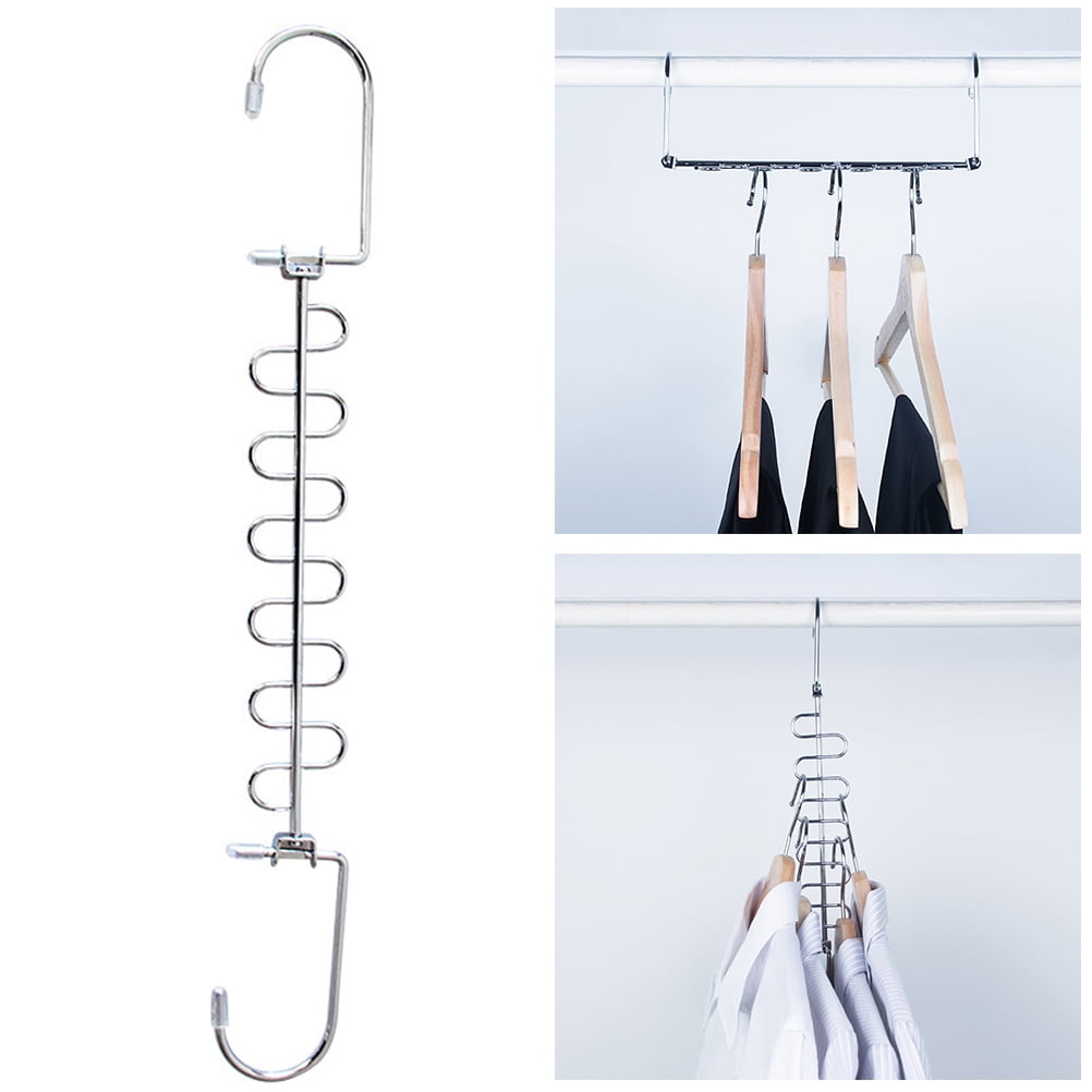 CTIRCHIU Silver Closet Storage Hanger Multi-Hole Rack for Efficient ...