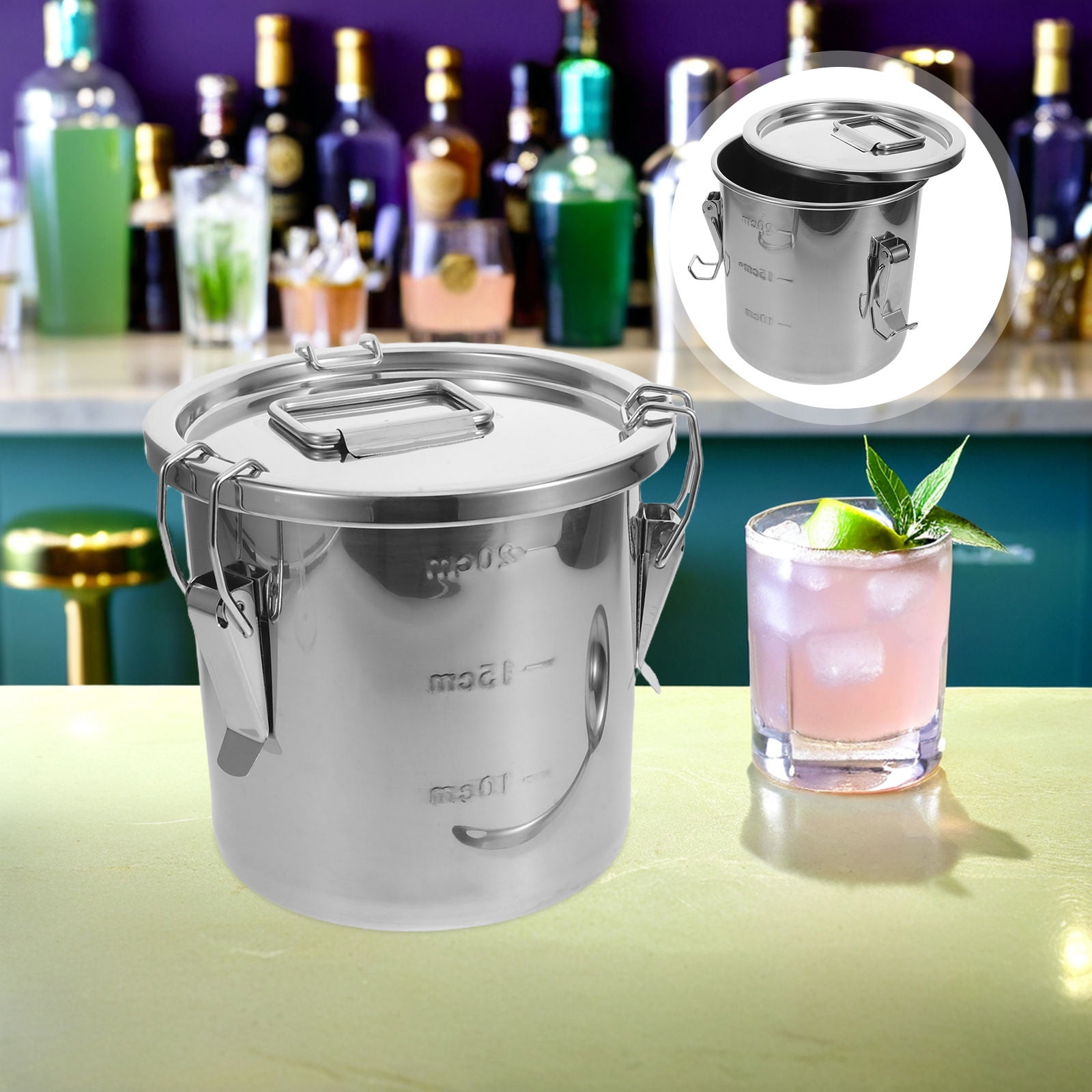 CTIRCHIU Stainless Steel Airtight Grain Storage Bucket with Handle for ...