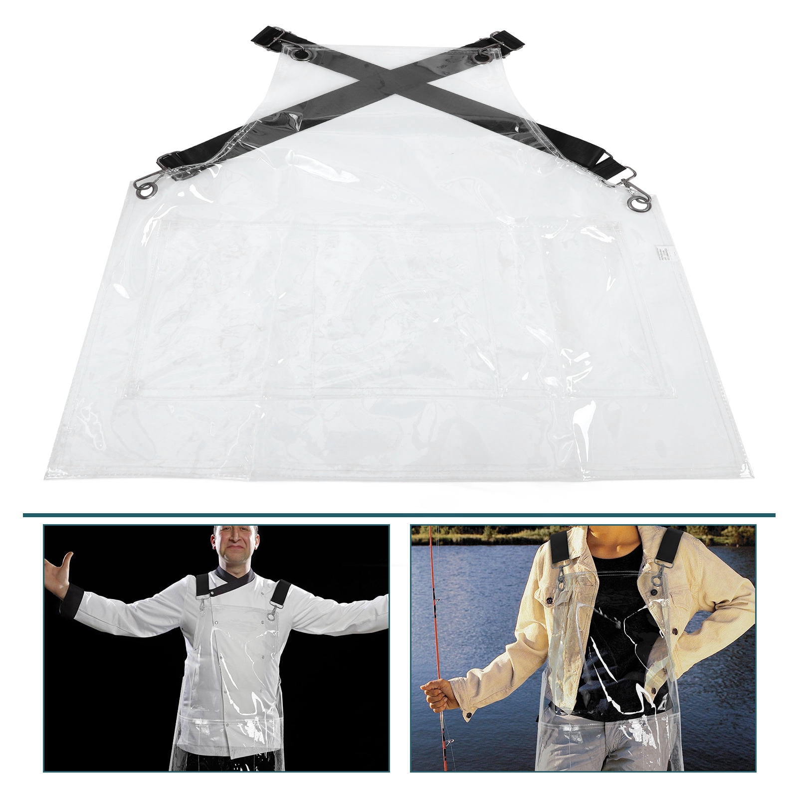 CTIRCHIU Versatile Transparent Plastic Apron with Pockets for Salon ...