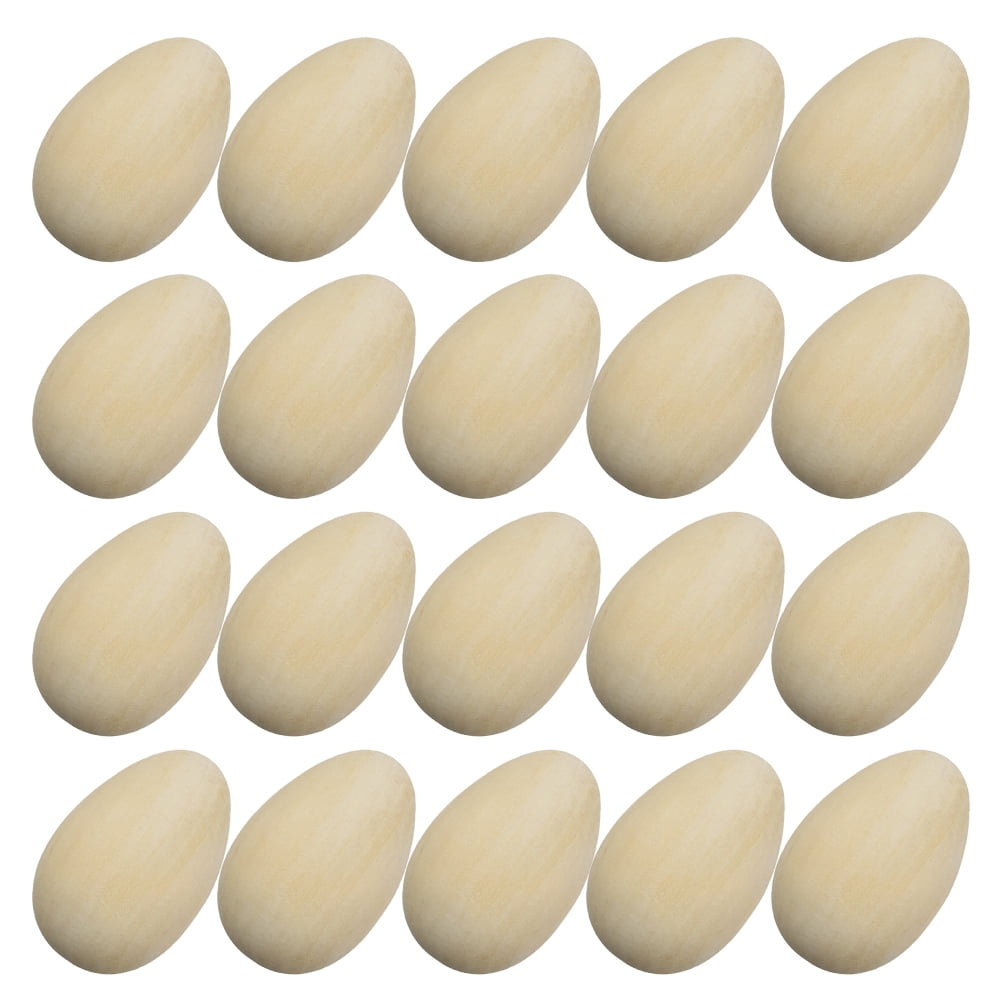 CTIRCHIU Unpainted Wooden Eggs 50Pcs Light Yellow 1.3X0.9X0.9in For Diy ...