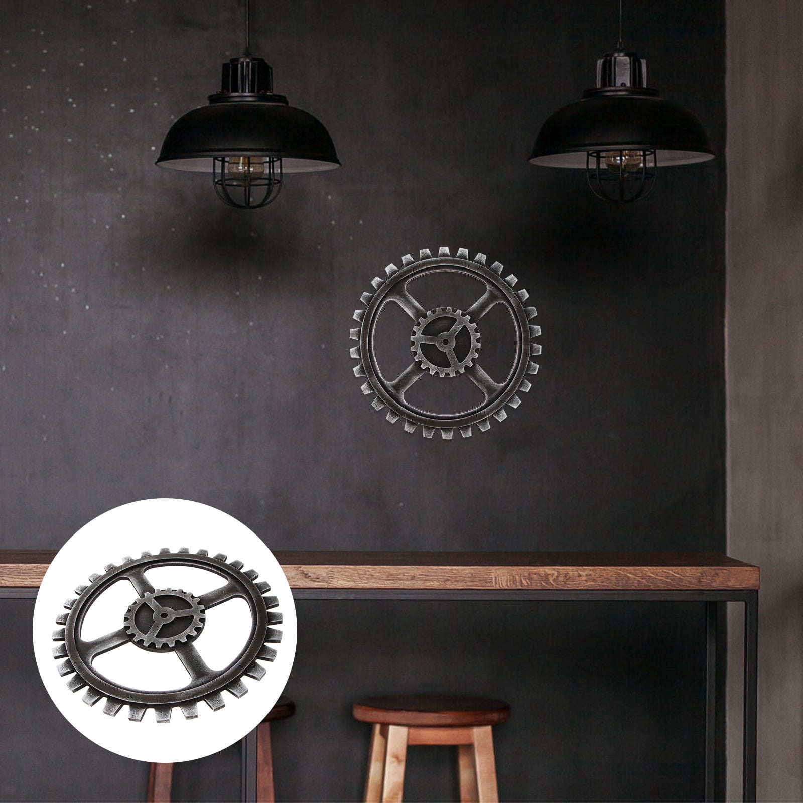 CTIRCHIU Wall Decor Gear Wheel Art Craft Wall Decor Vintage Style Wood ...