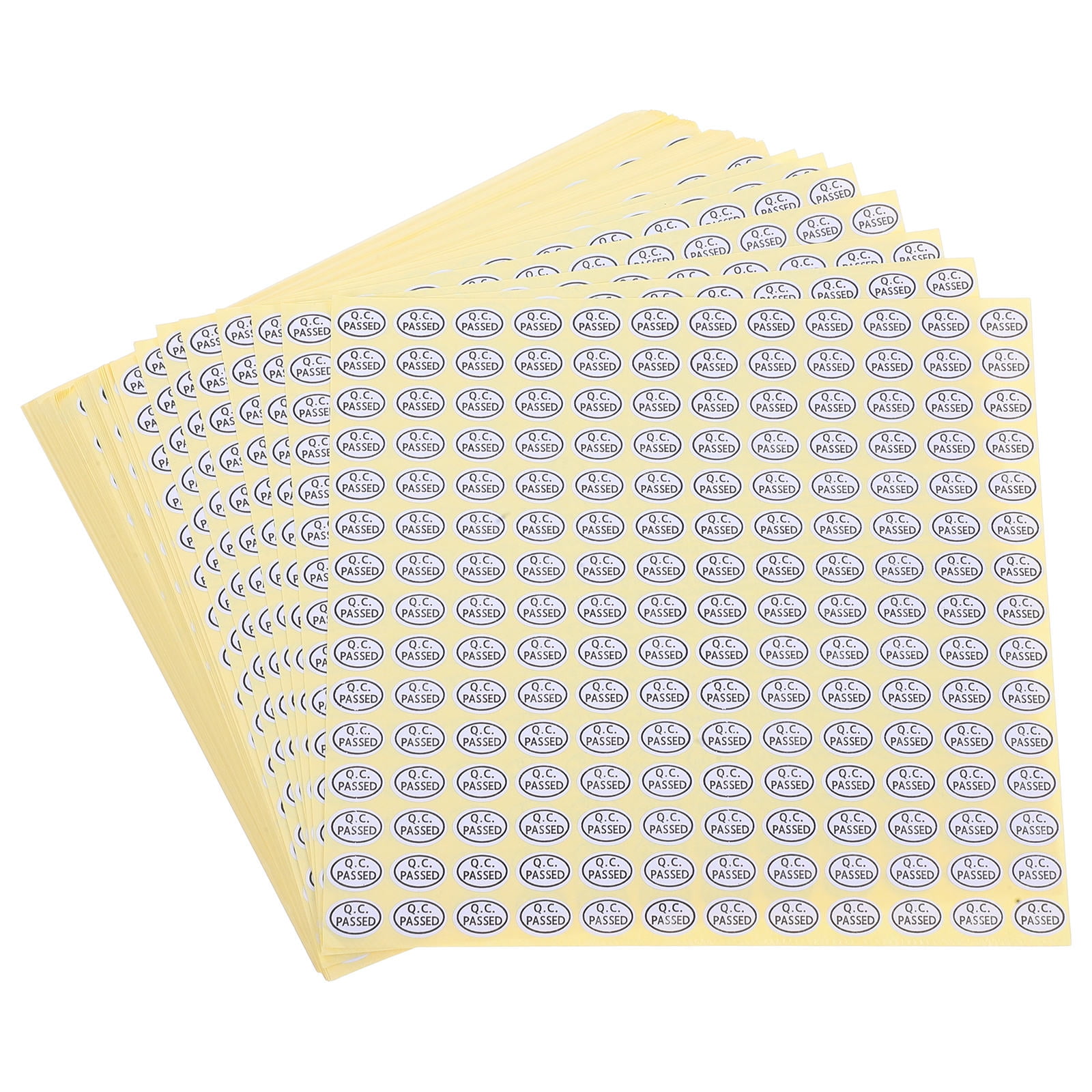 CTIRCHIU White QC Passed Stickers for Office Use Self Adhesive Oval ...