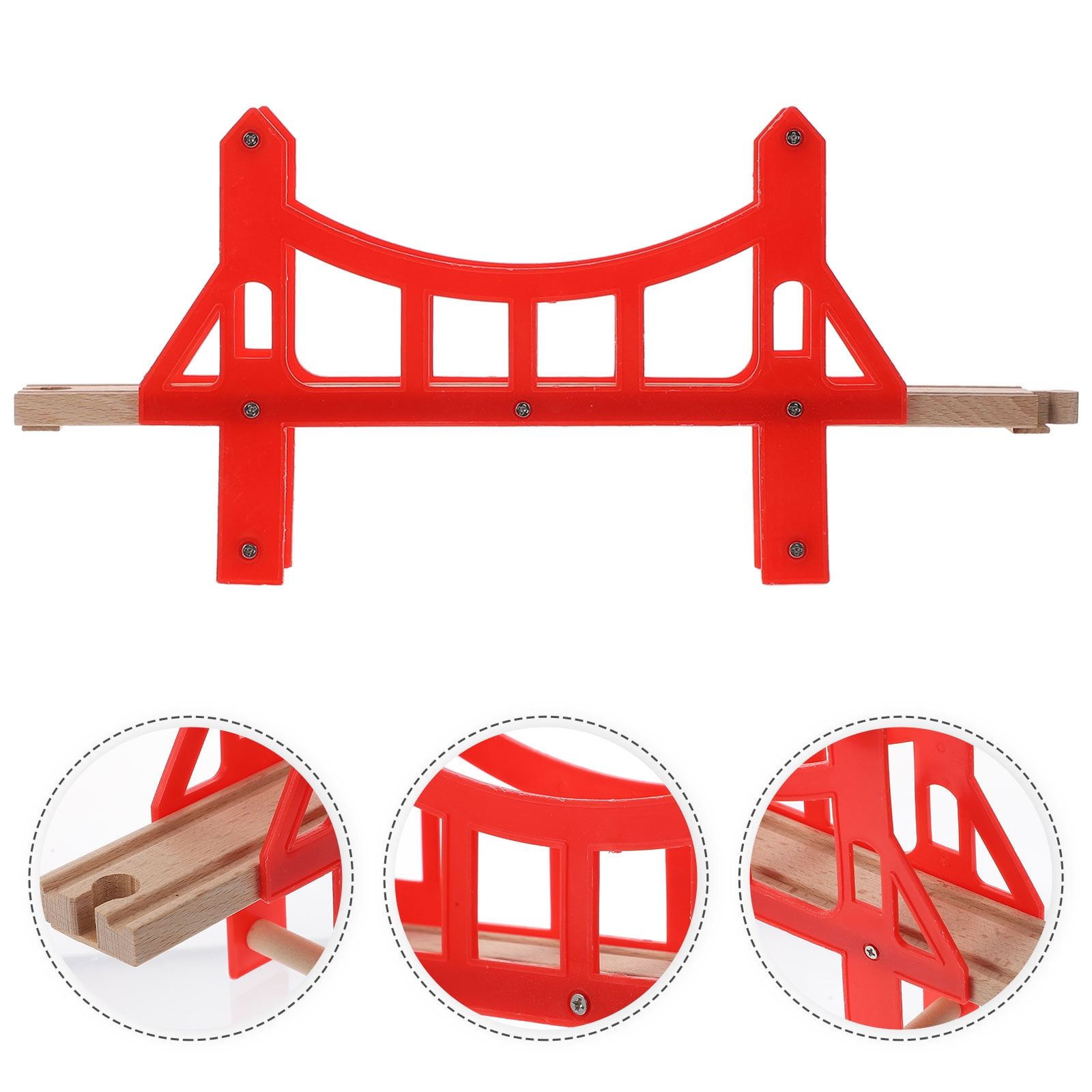 CTIRCHIU bridge toy for kids Wooden Trains Bridge Toy Wood Color 1Pcs ...