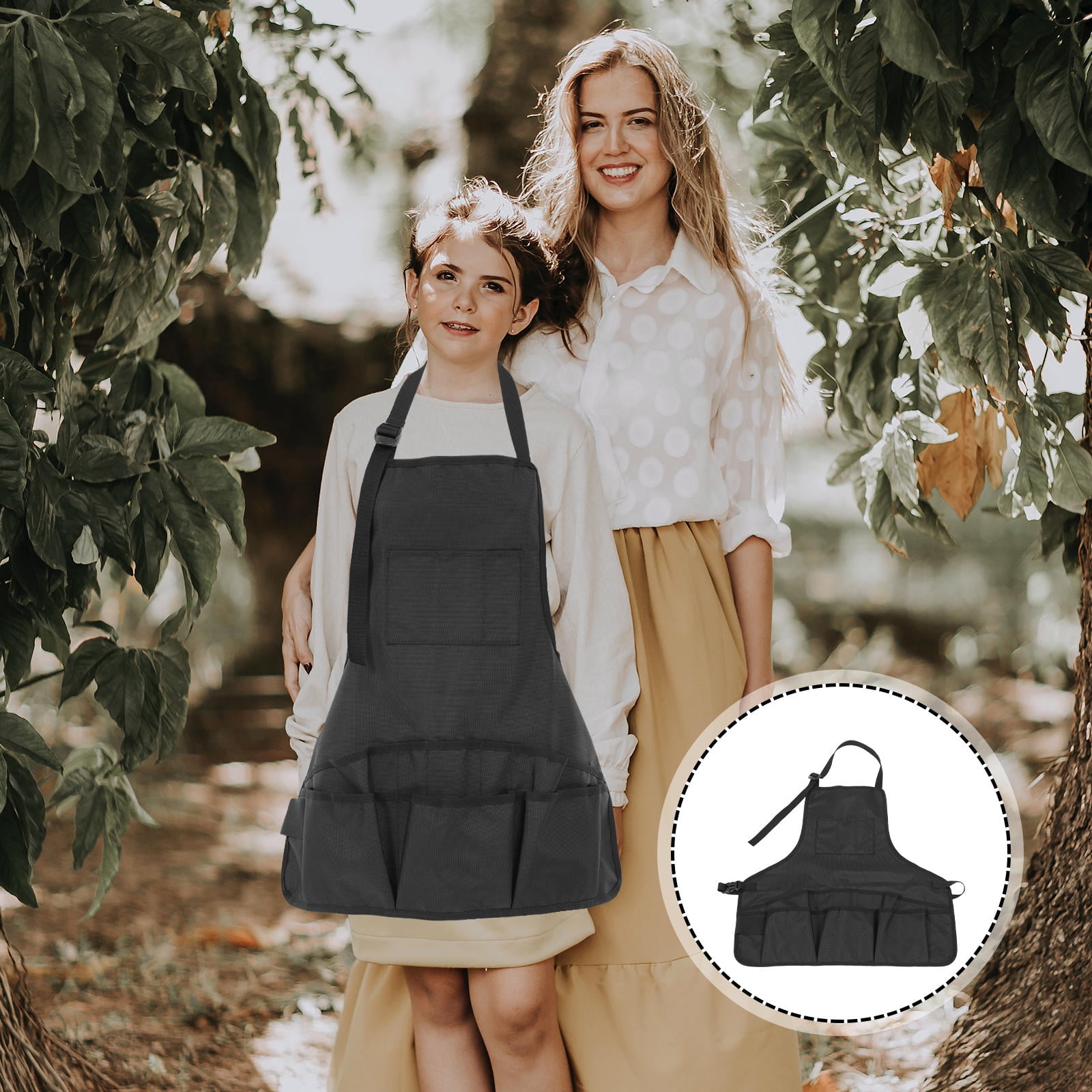 CTIRCHIU Canvas Lawn Apron with Multiple Tool Storage Pockets, Square ...