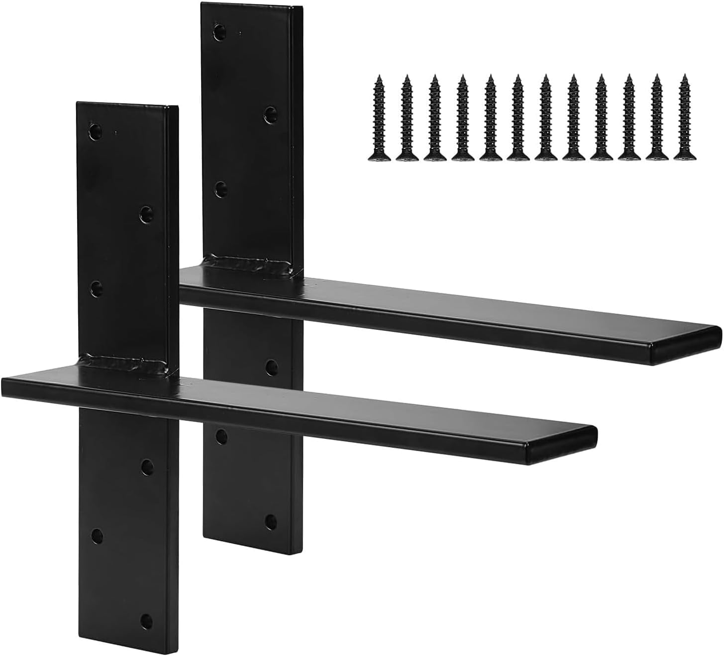 CTIVBI (2-Pack) Hanging T Shelf Bracket Solid Heavy Duty Steel Knee ...