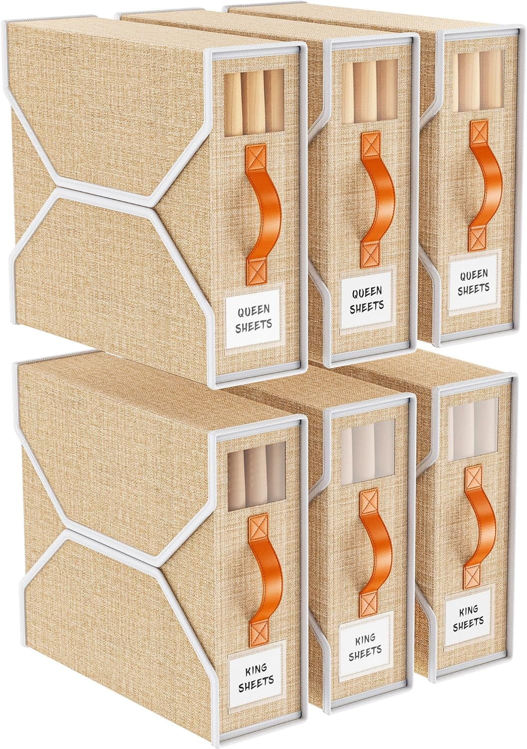 CTIVBI 6 Pack Bed Sheet Organizers and Storage foldable bed sheets ...