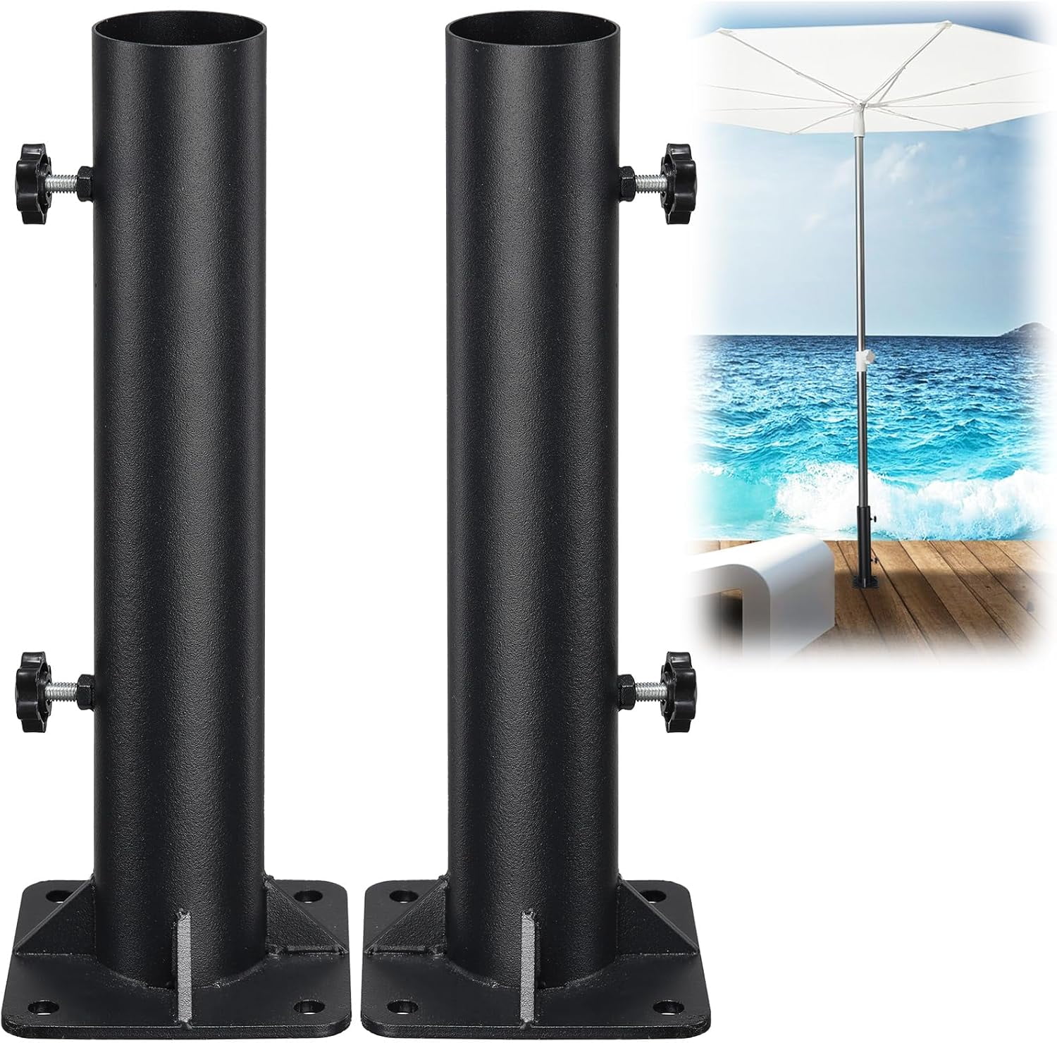 CTIVBI Base Heavy Duty Deck Mount Flag Pole Holder Stand Base for 1"-1. ...
