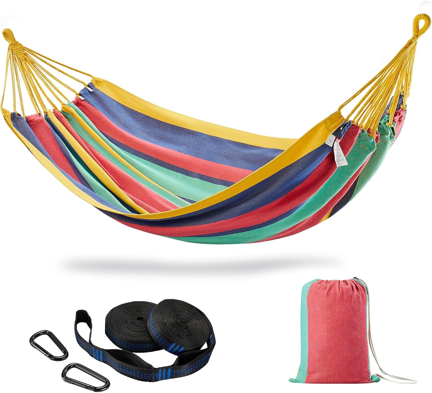 CTIVBI Brazilian Double Hammock with Tree Straps Extra Large 94x63IN 2 ...