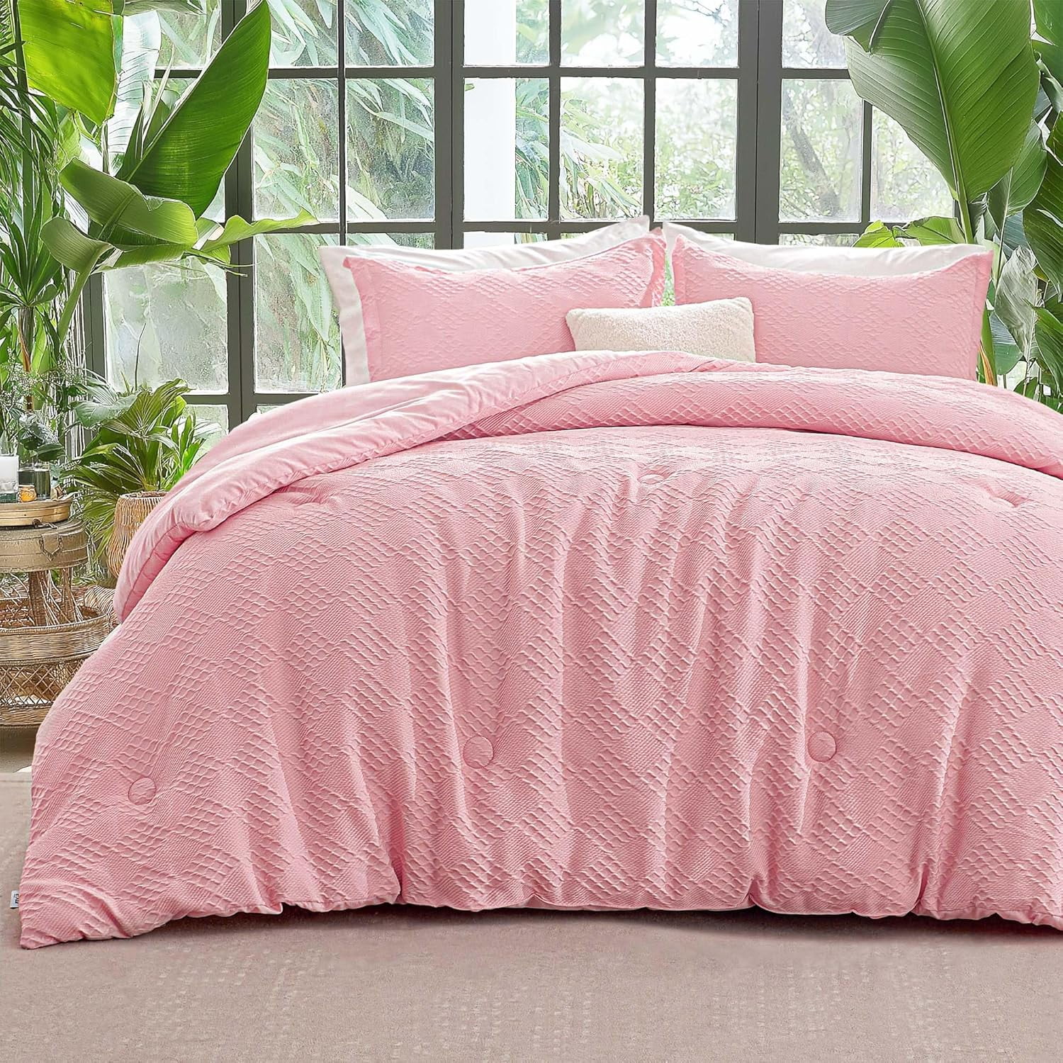 CTIVBI Waffle Comforter Queen Size - Super Soft Embossed Design ...